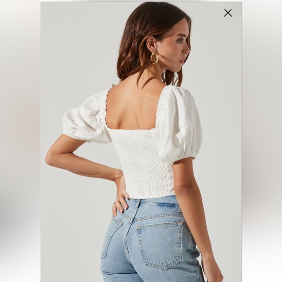 Astr | Tops | Astr Lace Up Puff Sleeve Corset Top | Poshmark